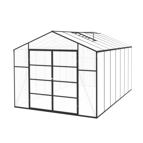 Newly Design Windproof Aluminum Greenhouse 10x14 FT Polycarbonate ...