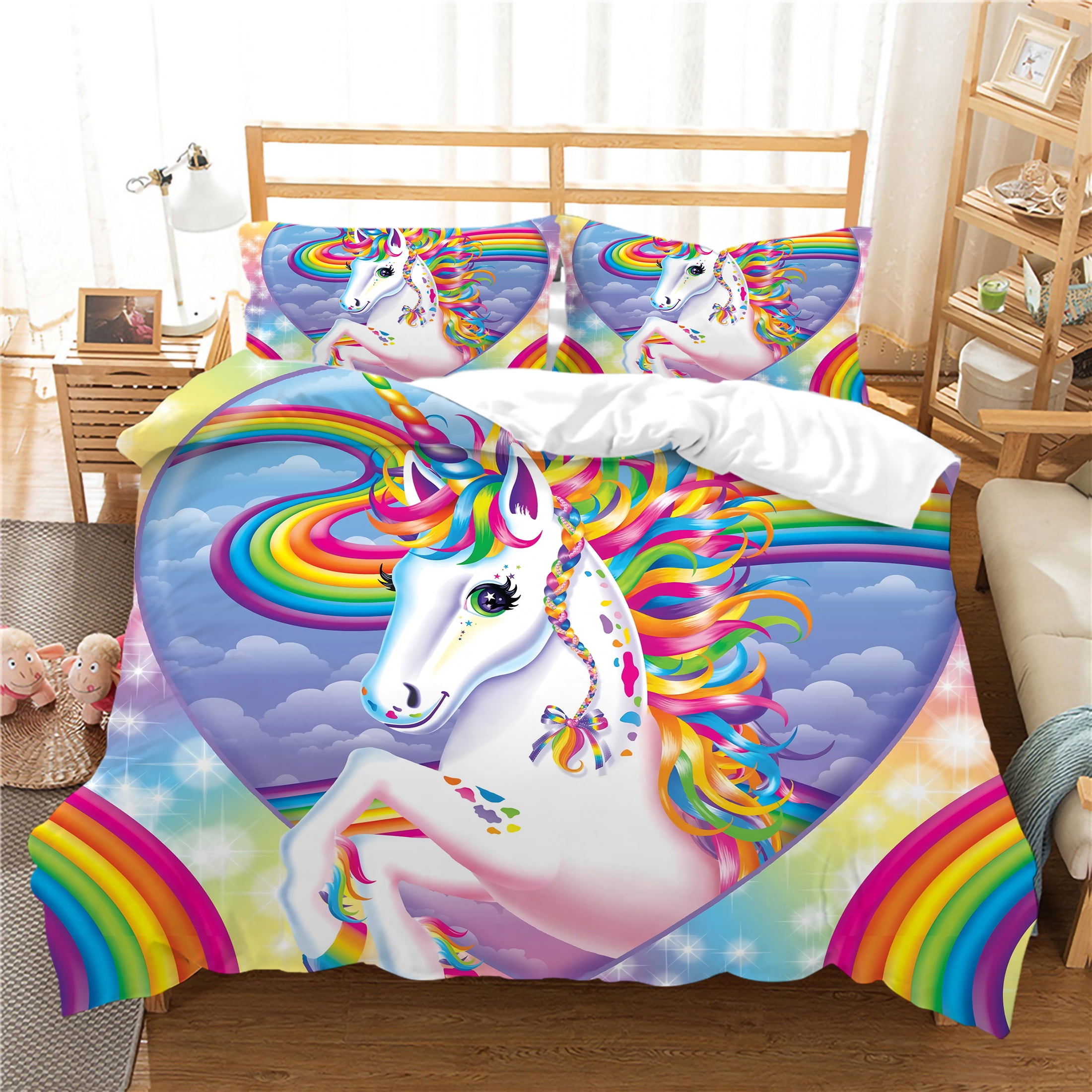 Newly Duvet Covers Unique Design Unicorn Pattern Bedding Set Microfiber ...