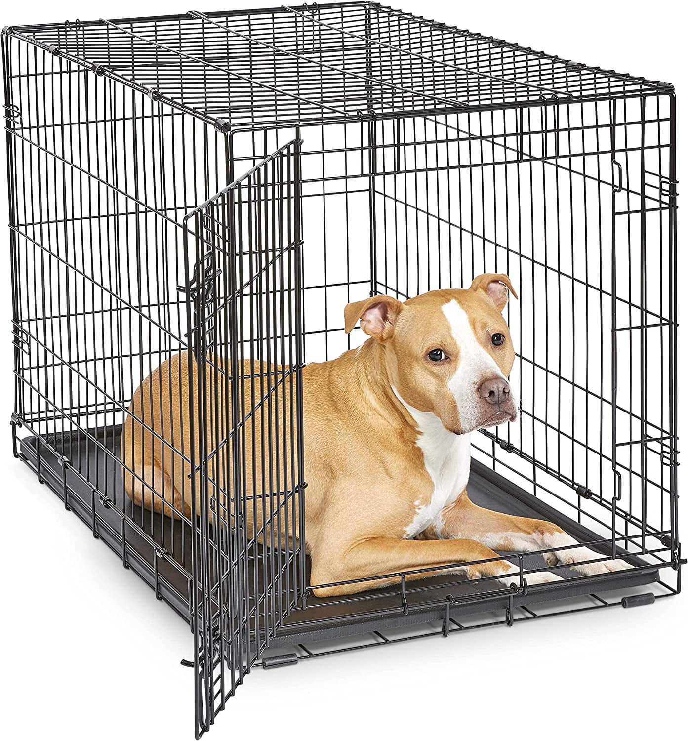 Newly Enhanced Single Dog Crate, Includes Leak-Proof Pan, Floor ...
