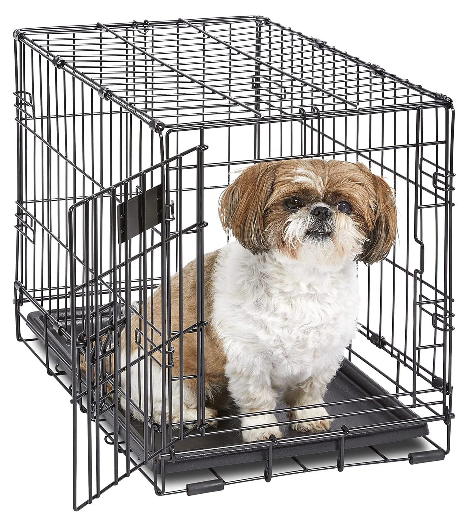 Newly Enhanced Single & Double Door iCrate Dog Crate, Includes Leak ...