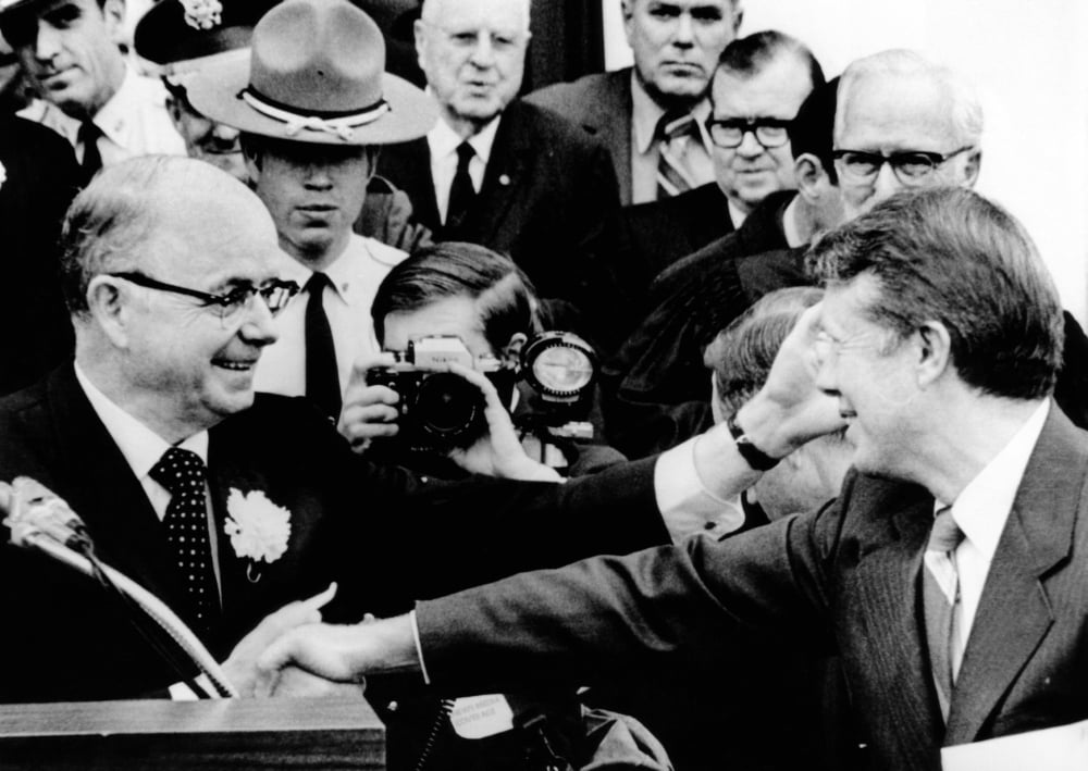 Newly Inaugurated Georgia Governor Jimmy Carter Shakes Hands With His ...
