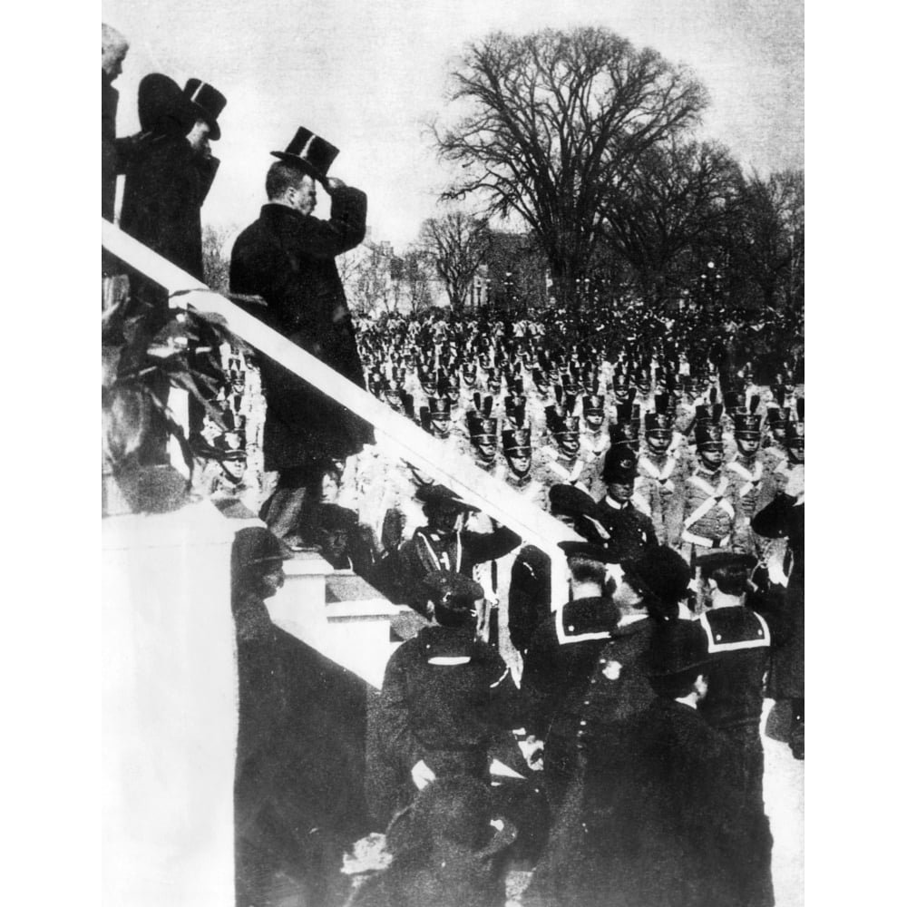 Newly Inaugurated President Of The U.S. Theodore Roosevelt Reviewing ...