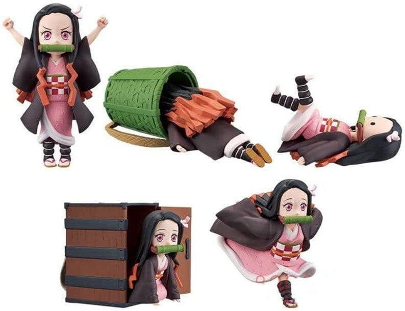 Newly, Mini 5 Pieces Nezuko Kamado 3-5CM Cute Nezuko Kamado Kneeling ...
