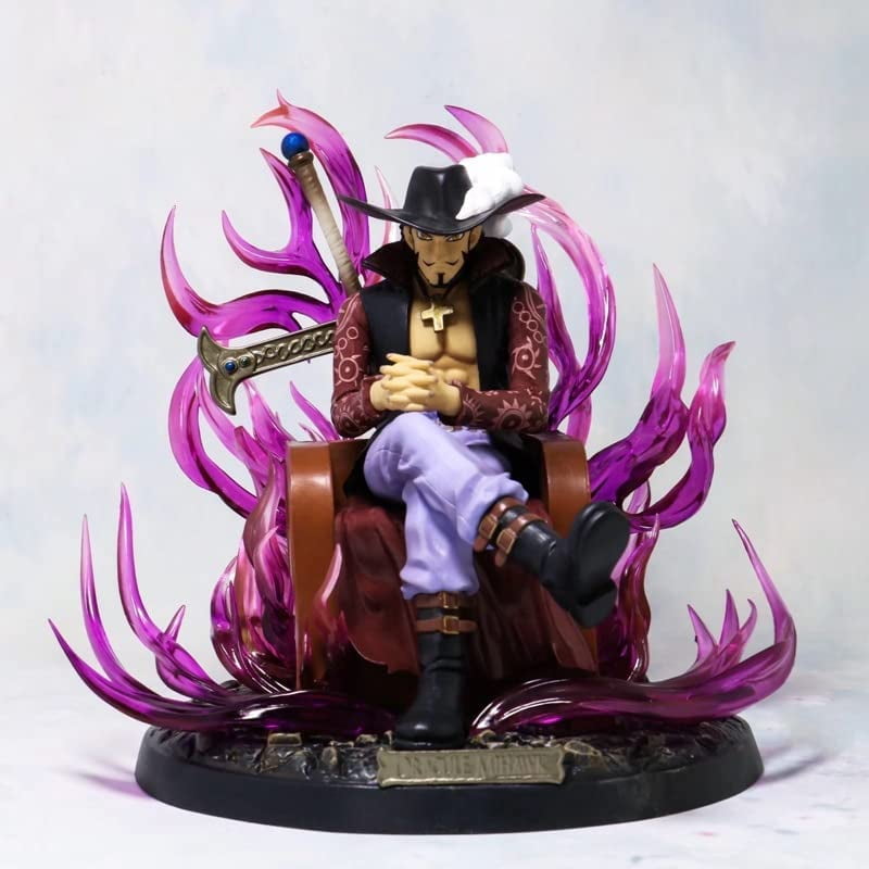 Newly One Piece,Dracule Mihawk Anime Statue PVC Characters Decorations ...