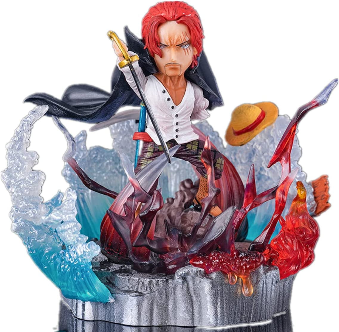 Newly One Piece, Shanks Statue Q Version 11CM/4.3INCH Shanks Battle ...