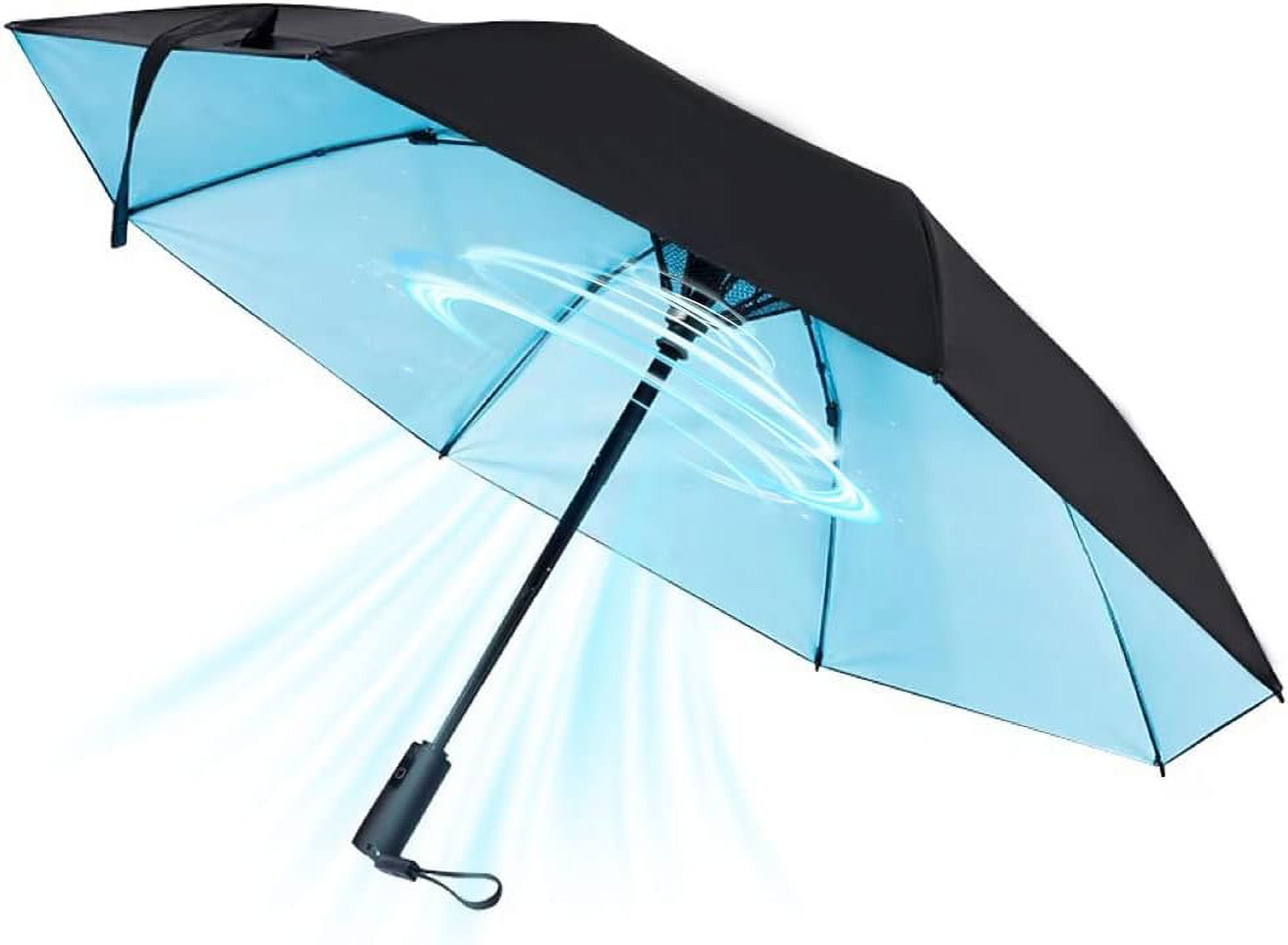 【Newly UV Sun Umbrella with Fan, Portable Cooling UPF 50+ Foldable for ...