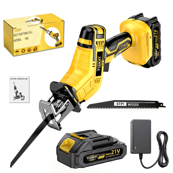 Newly Upgraded Cordless Reciprocating Saw with LED Light, Safety Lock ...
