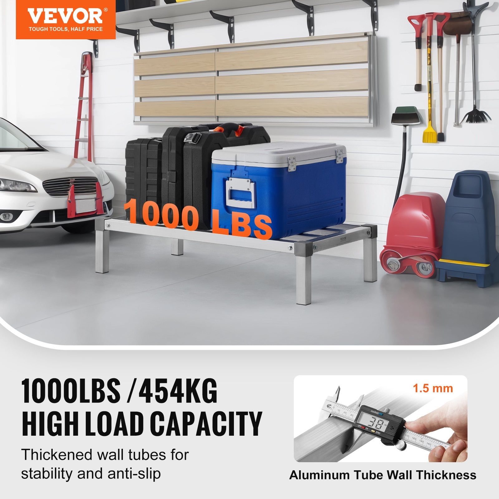 Newly Upgraded！VEVOR Aluminum Dunnage Rack Stationary Dunnage Rack 36 ...