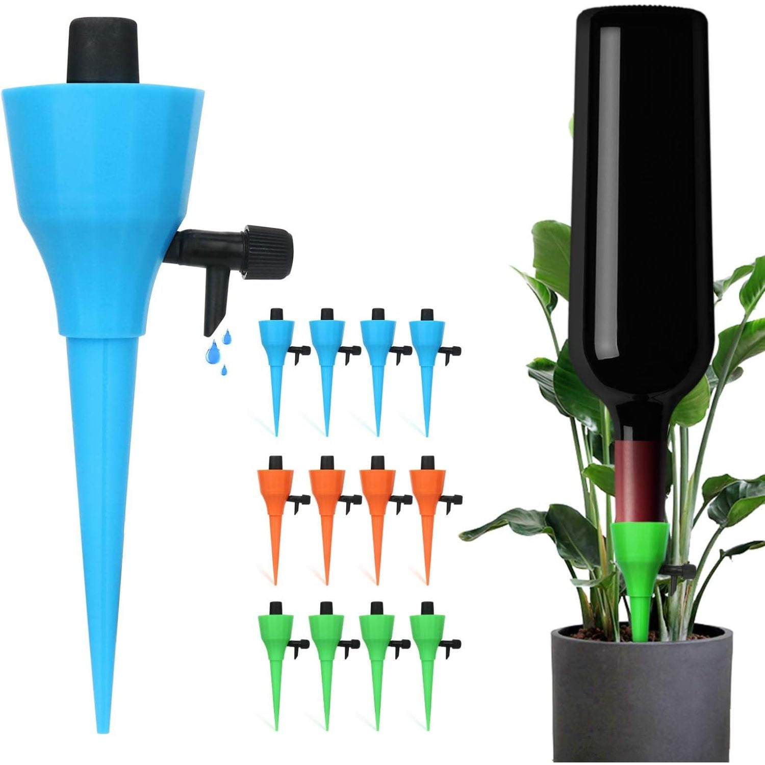 【Newly Version】 12 Pcs Plant Watering Devices, Universal Self Watering ...