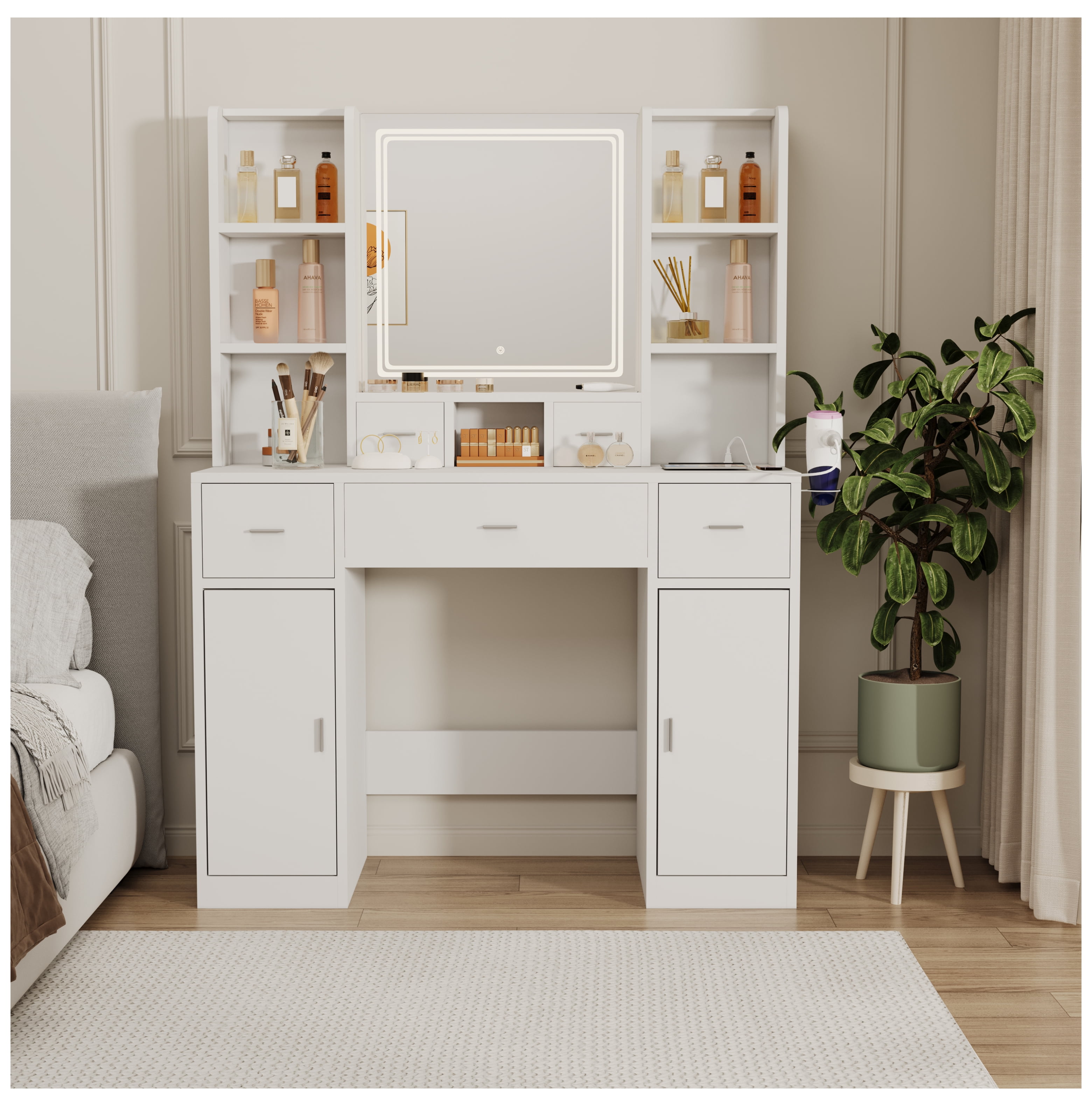 Newly designed smart mirror dressing table with drawers and storage ...