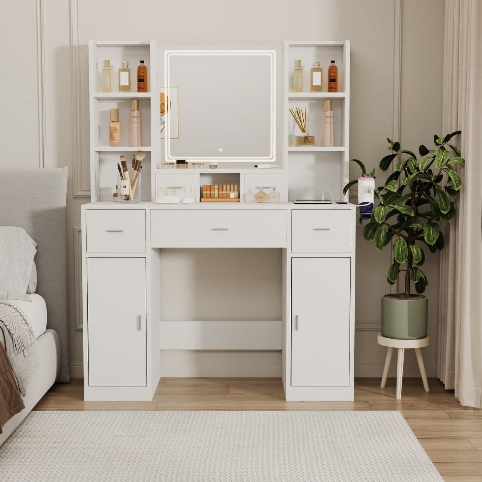 Newly designed smart mirror dressing table with drawers and storage ...