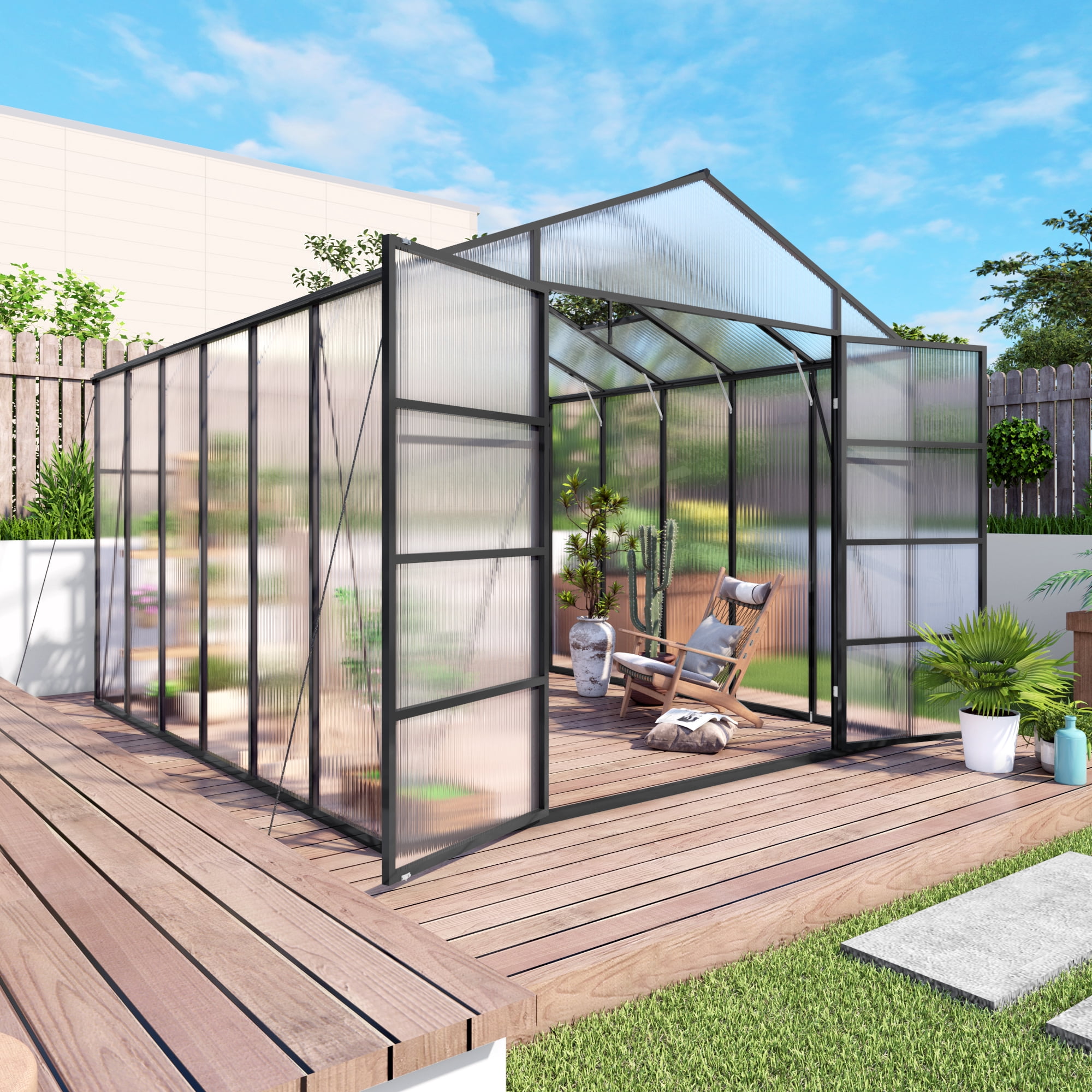 Newly marketed Gain height windproofaluminum greenhouse 10x12 FT ...