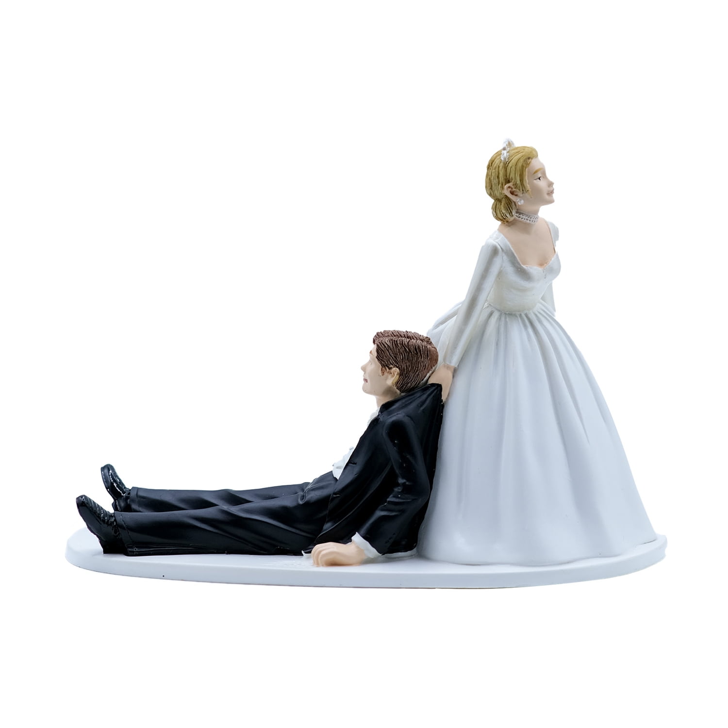 Newlywed Bride and Groom Figurines Posing Resin Ornaments with Funny ...