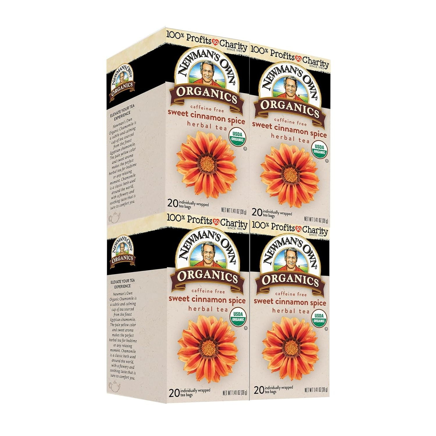 Newman's Own Organic Sweet Cinnamon Spice Herbal Tea with Rooibos Tea ...