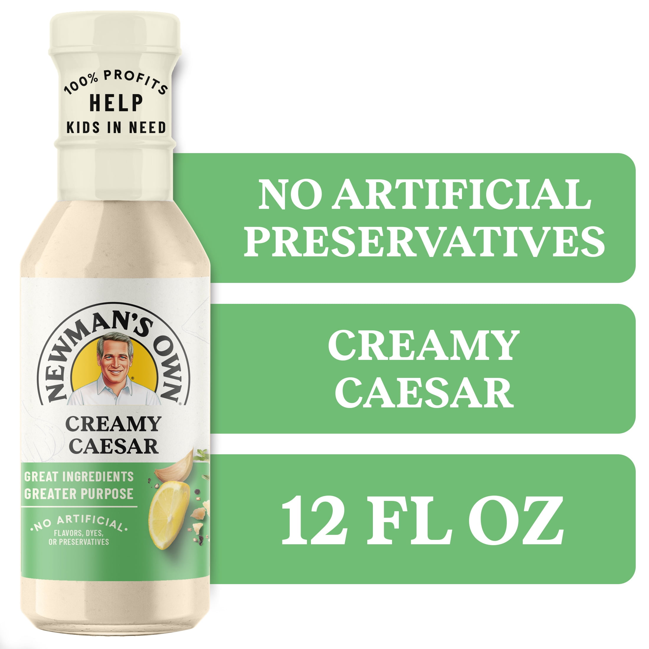 Newman's Own Creamy Caesar Salad Dressing, Marinade, and Dip, 12 fl oz ...