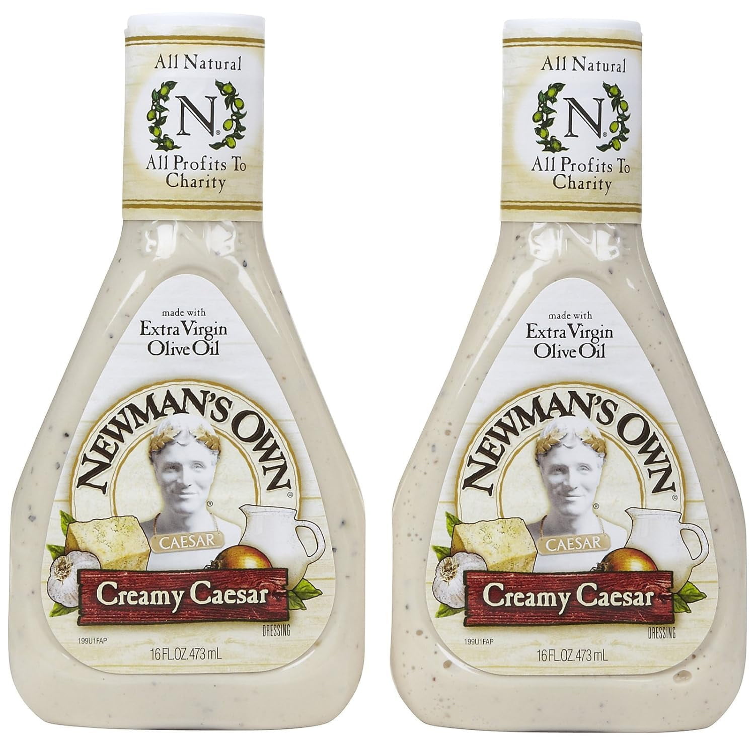 Newman's Own Creamy Caesar Salad Dressing, 16 oz Bottles, Pack of 2 ...