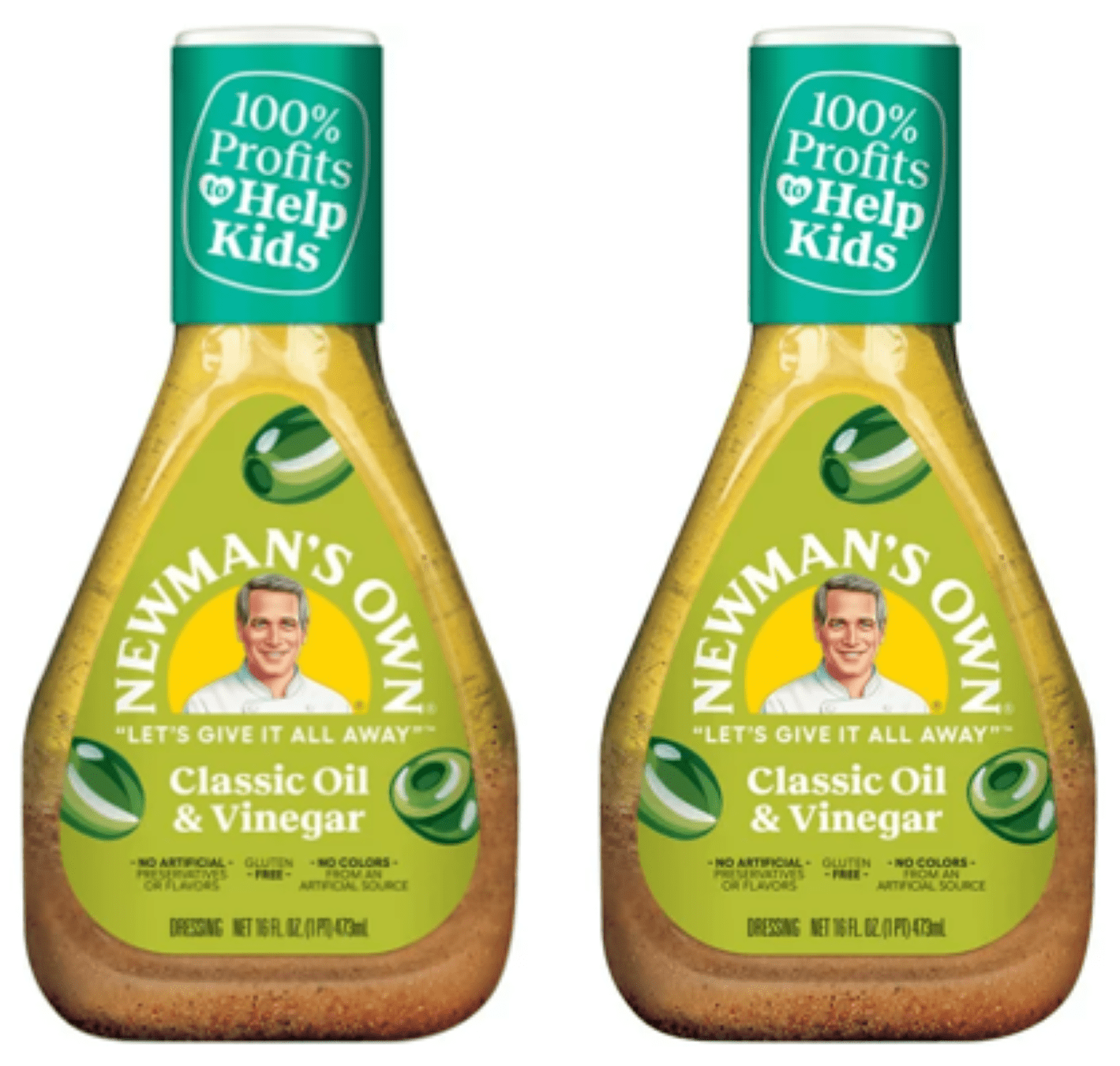 Newman's Own Olive Oil & Vinegar Salad Dressing, 16 oz Bottle (Pack of ...