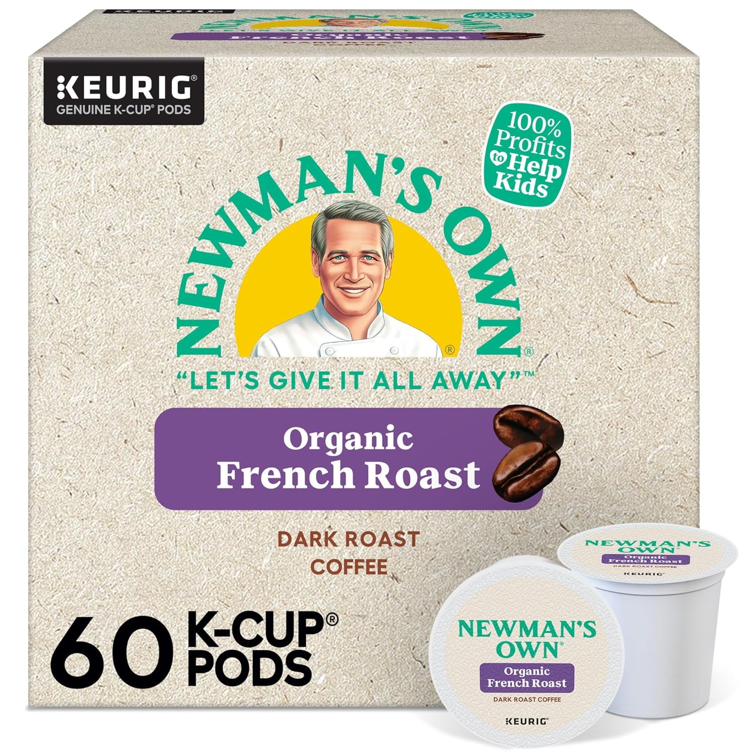 Newman's Own Organic French Roast Coffee, Keurig Single Serve K-Cup ...