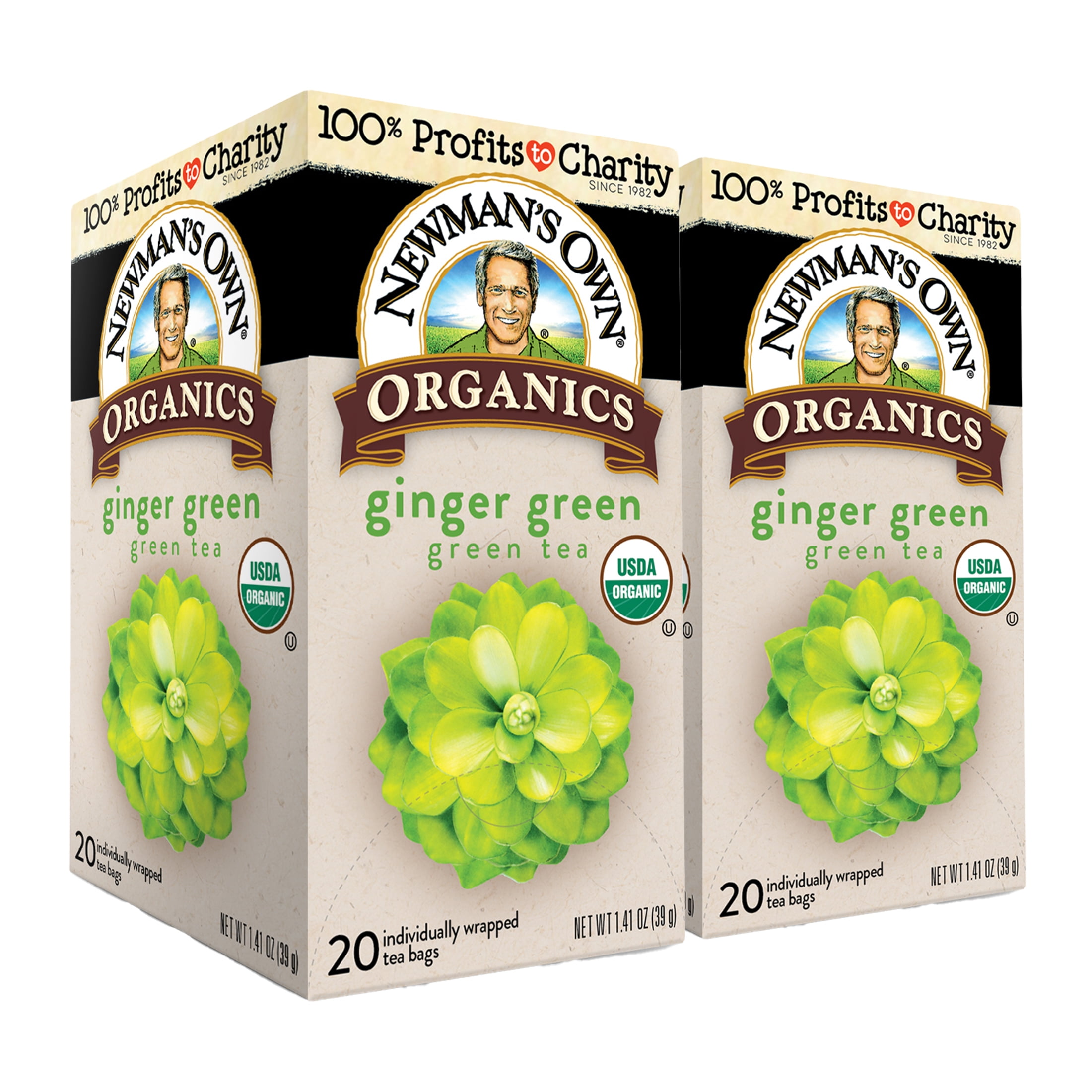 Newman's Own Organic Ginger Green Tea Green Tea with 20 Individually ...