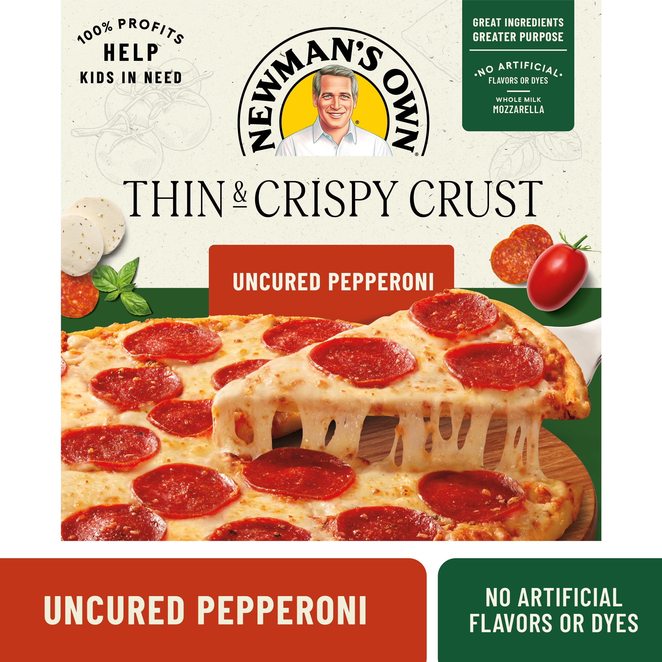 Newman's Own Uncured Pepperoni Thin and Crispy Crust Pizza 15.1 oz with ...