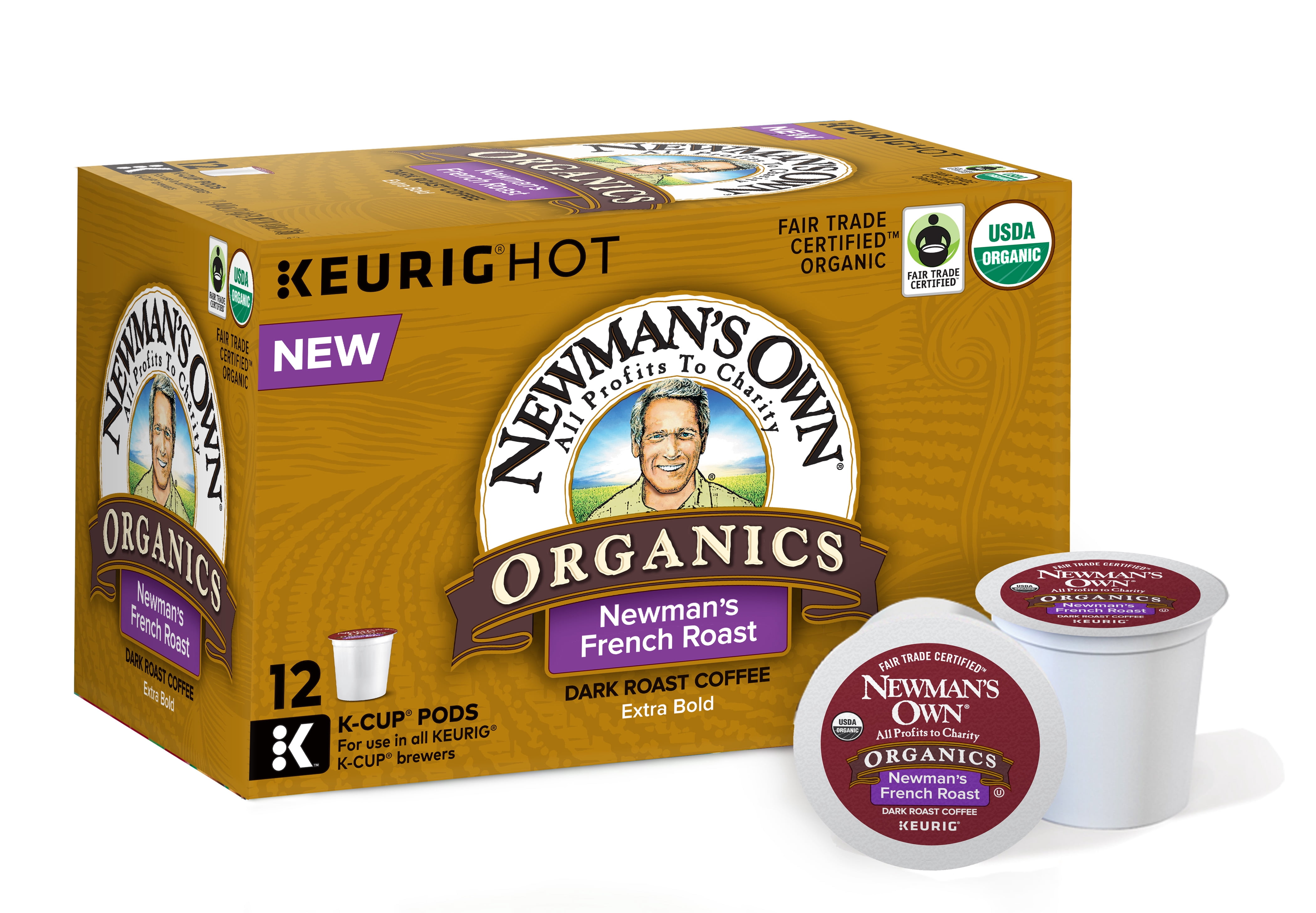 Newmans Own Organics French Roast Keurig Single-Serve K-Cup Pods, Dark ...