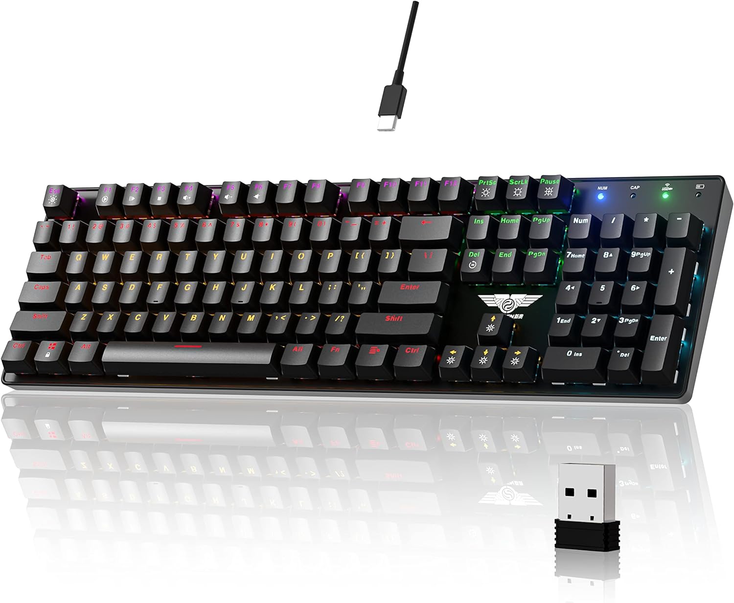 Newmen GM335 Hot Swappable Mechanical Keyboard Wireless 2.4Ghz/Wired ...