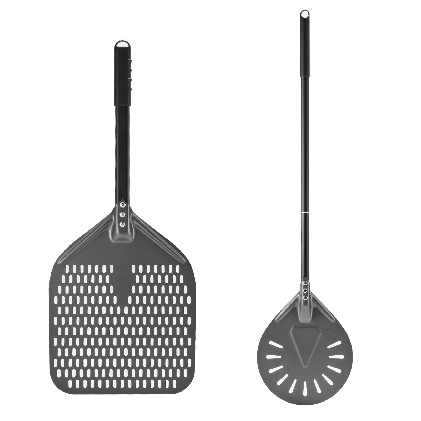 Newmeto 12 Inch + 9 Inch Perforated Pizza Peel Set, Pizza Turning Peel ...