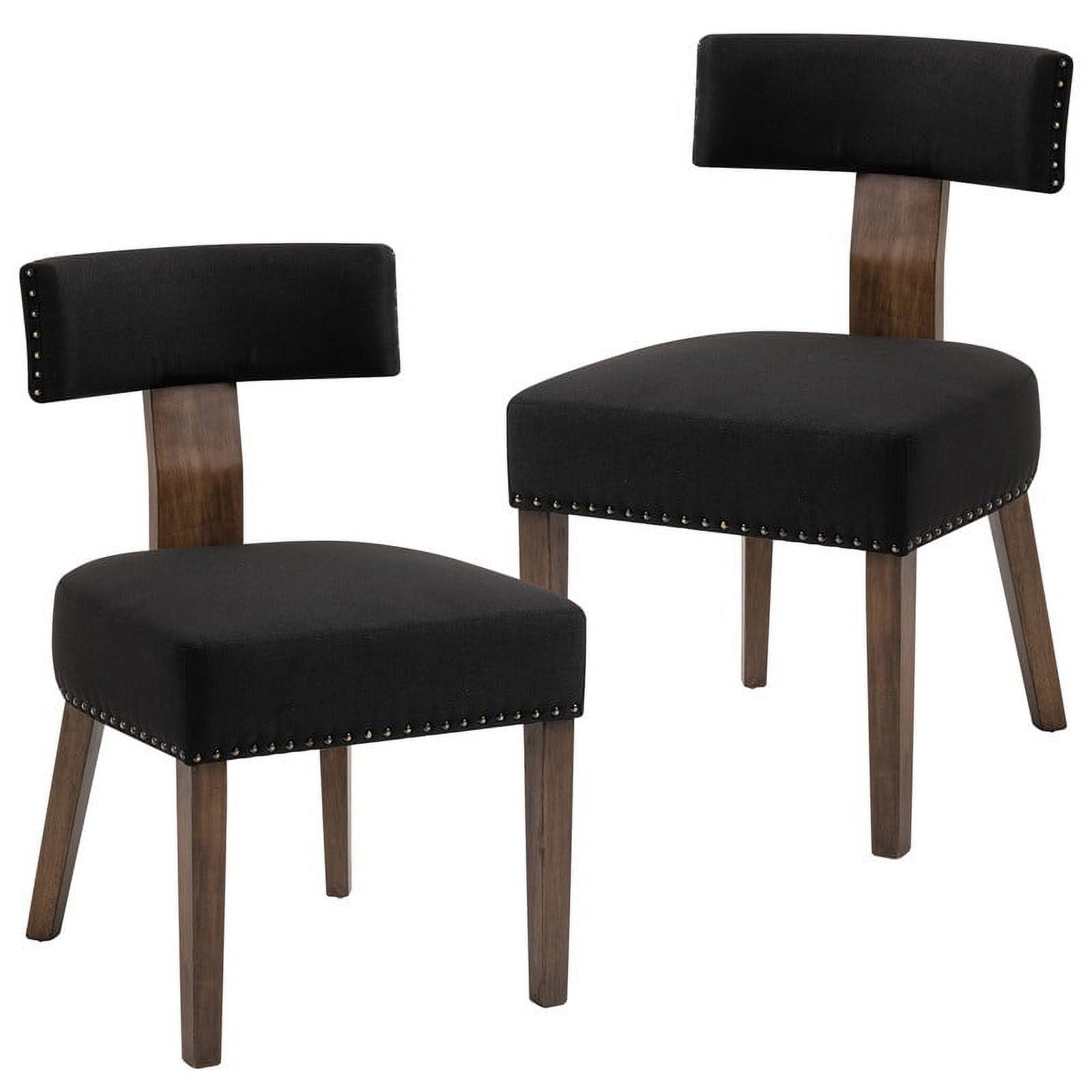 Free Shipping! Newnno Upholstered Linen Dining chairs Set of 2, Mid ...
