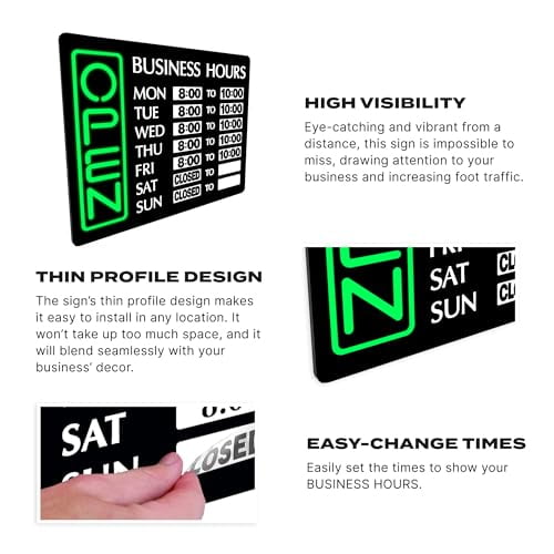 Newon 17" x 13" Horizontal LED Open Sign - Ultra Bright High-Intensity ...