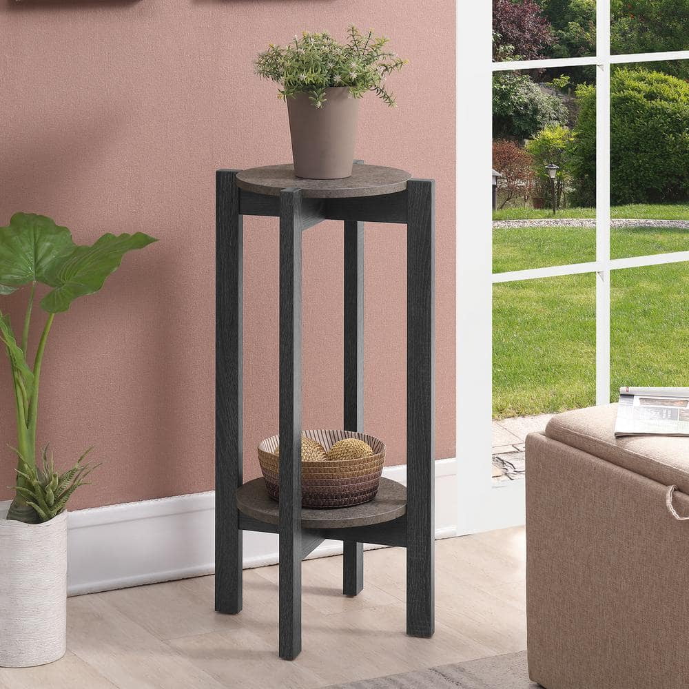 Newport 31.35 in. H Weathered Gray Faux Cement Laminate Finish Round ...