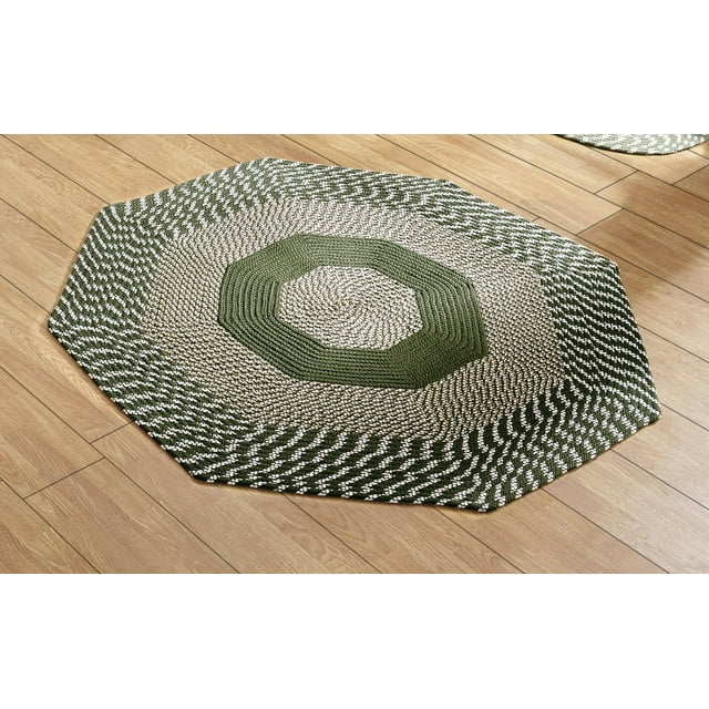 Better Trends Octagonal Braided Rug, 48" Diameter, Reversible Indoor ...