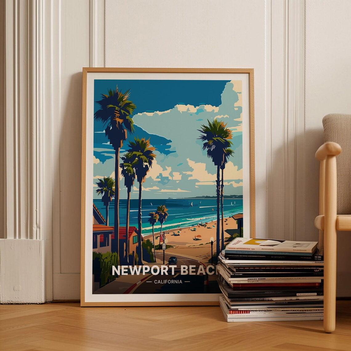Newport Beach Poster, California Travel Wall Art, Coastal Home Decor ...