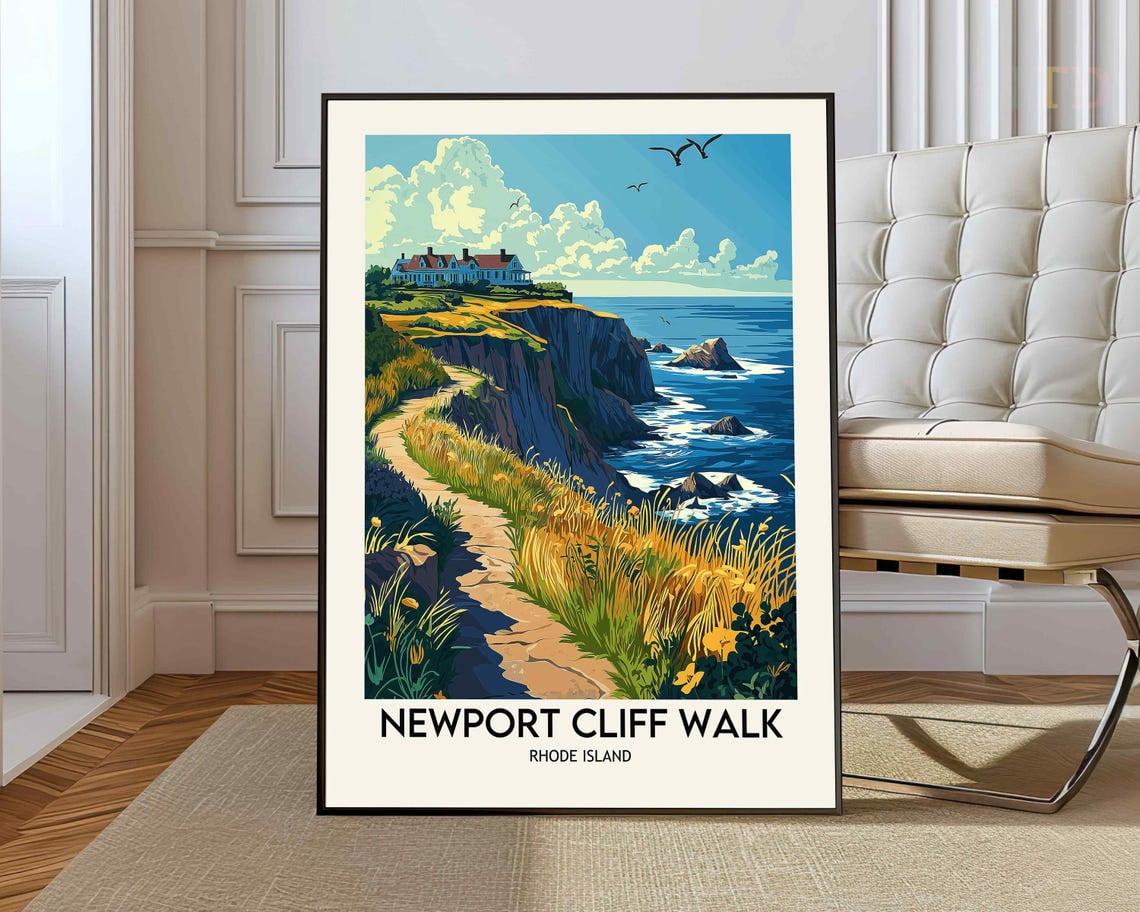 Newport Cliff Walk Poster, Newport Cliff Walk Print, Newport Cliff Walk ...