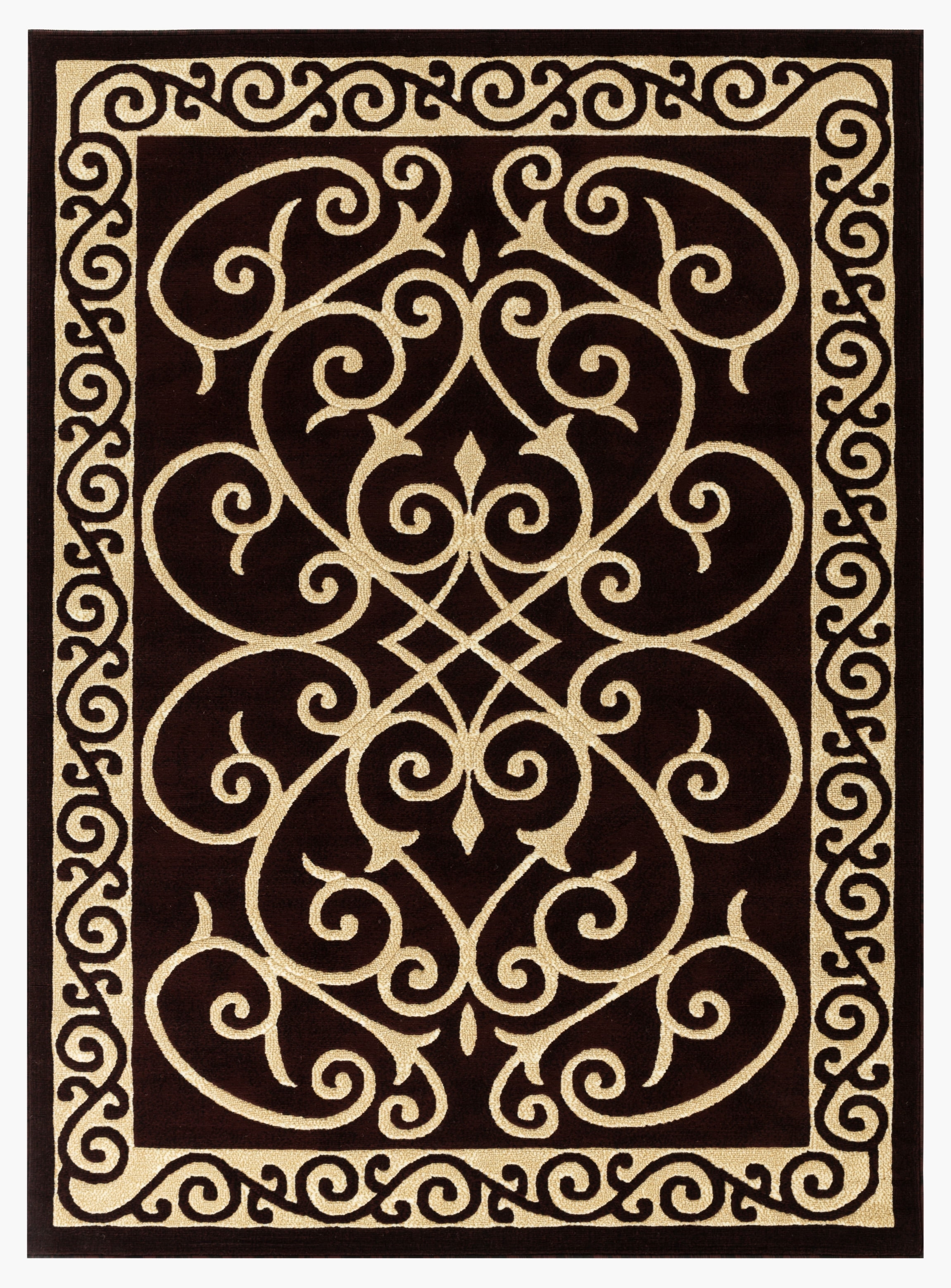Newport Collection - Burgundy, Cream Traditional Area Rug - Walmart.com