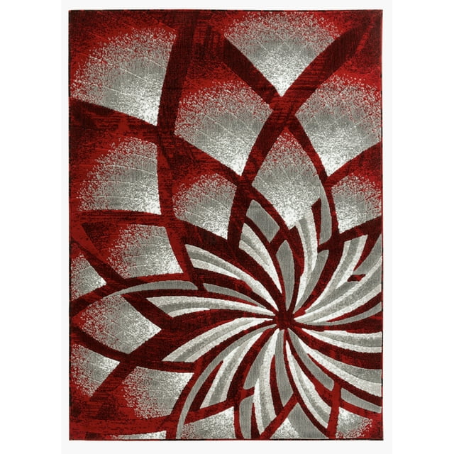 Newport Collection - Red Geometric Modern Area Rug - Walmart.com