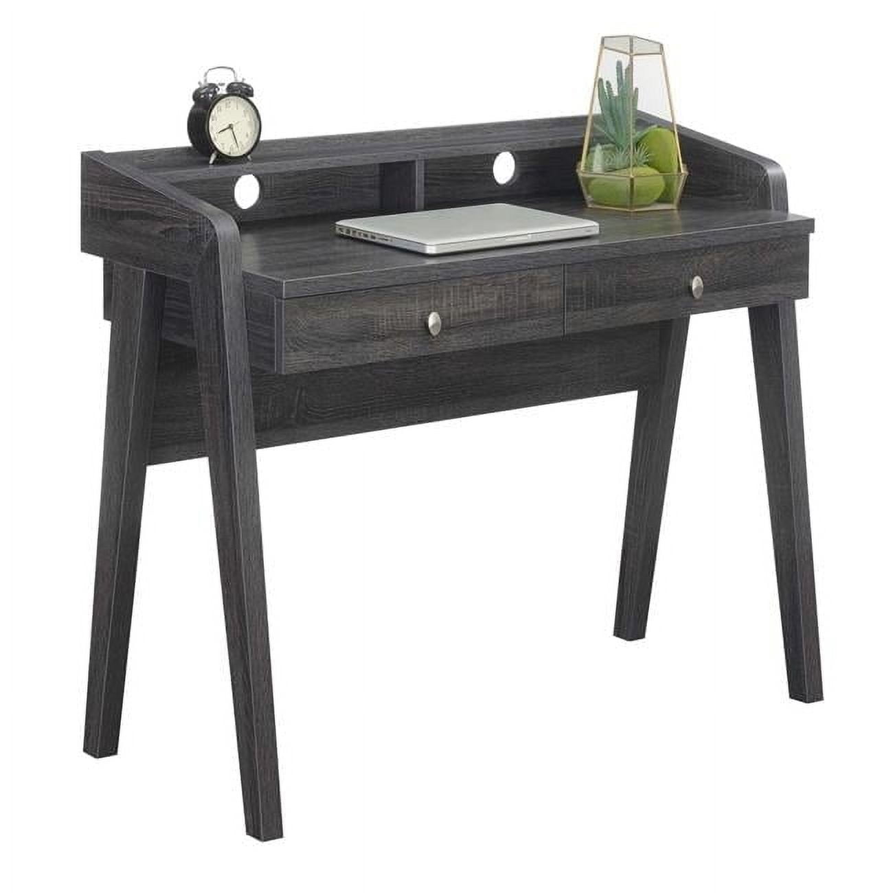 Newport Deluxe 2 Drawer Desk with Shelf, Weathered Gray - Walmart.com