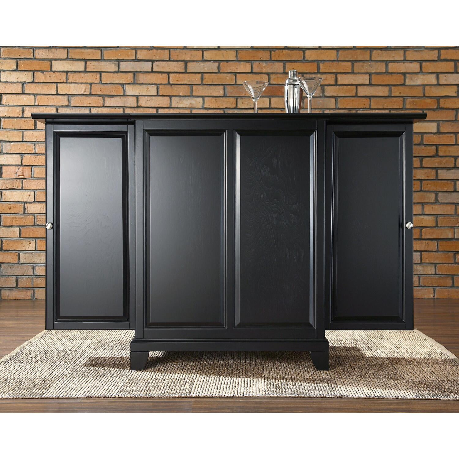 Crosley Newport Expandable Bar Cabinet Black-Finish:Black - Walmart.com