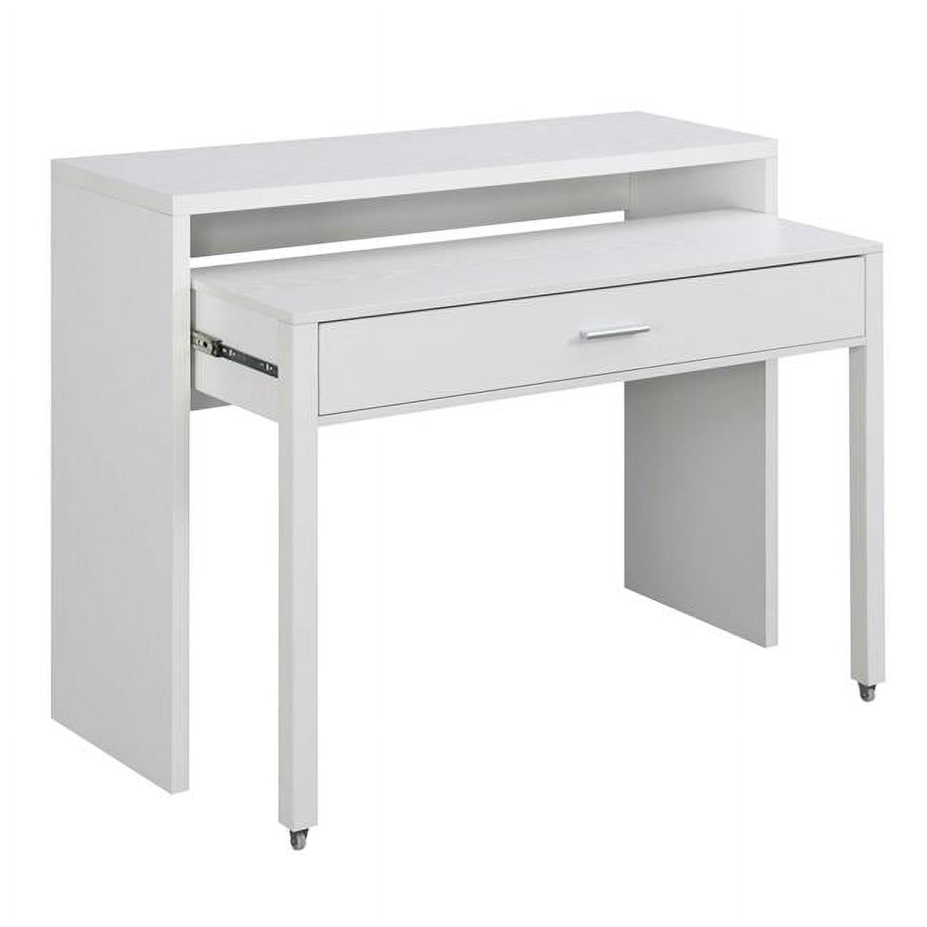 Newport JB Console & Sliding Desk with Drawer & Riser, White - Walmart.com