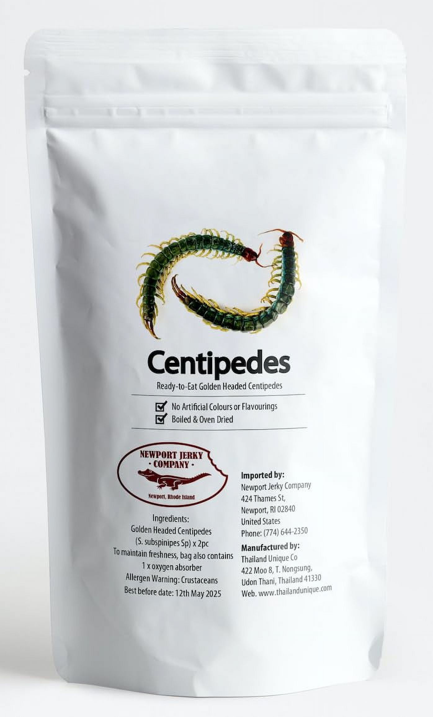 Newport Jerky Company Edible Insects | Centipedes | Cooked Edible ...