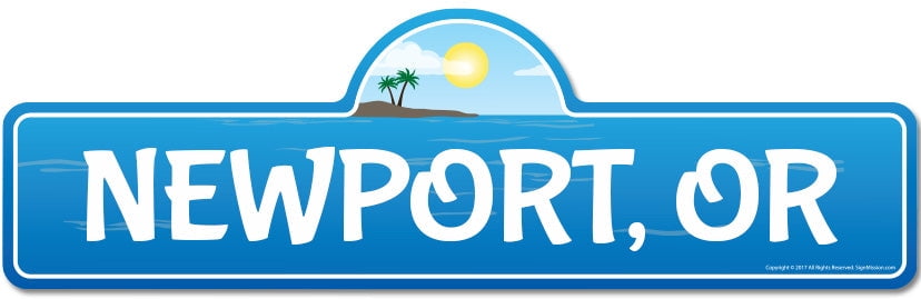 Newport OR Oregon Beach Street Sign | Indoor/Outdoor | Surfer Ocean ...