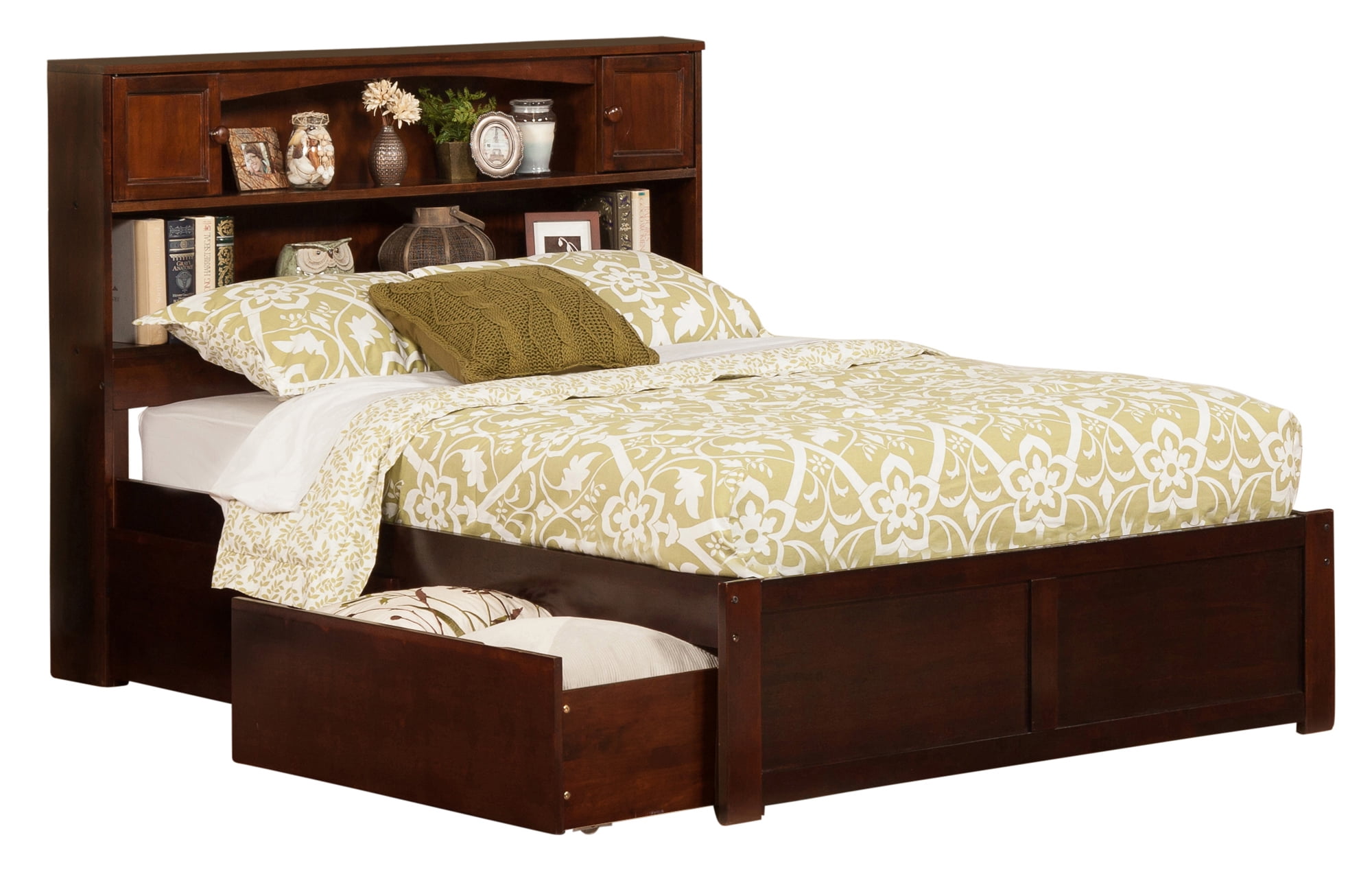 Newport Platform Bed with Flat Panel Foot Board and 2 Urban Bed Drawers ...