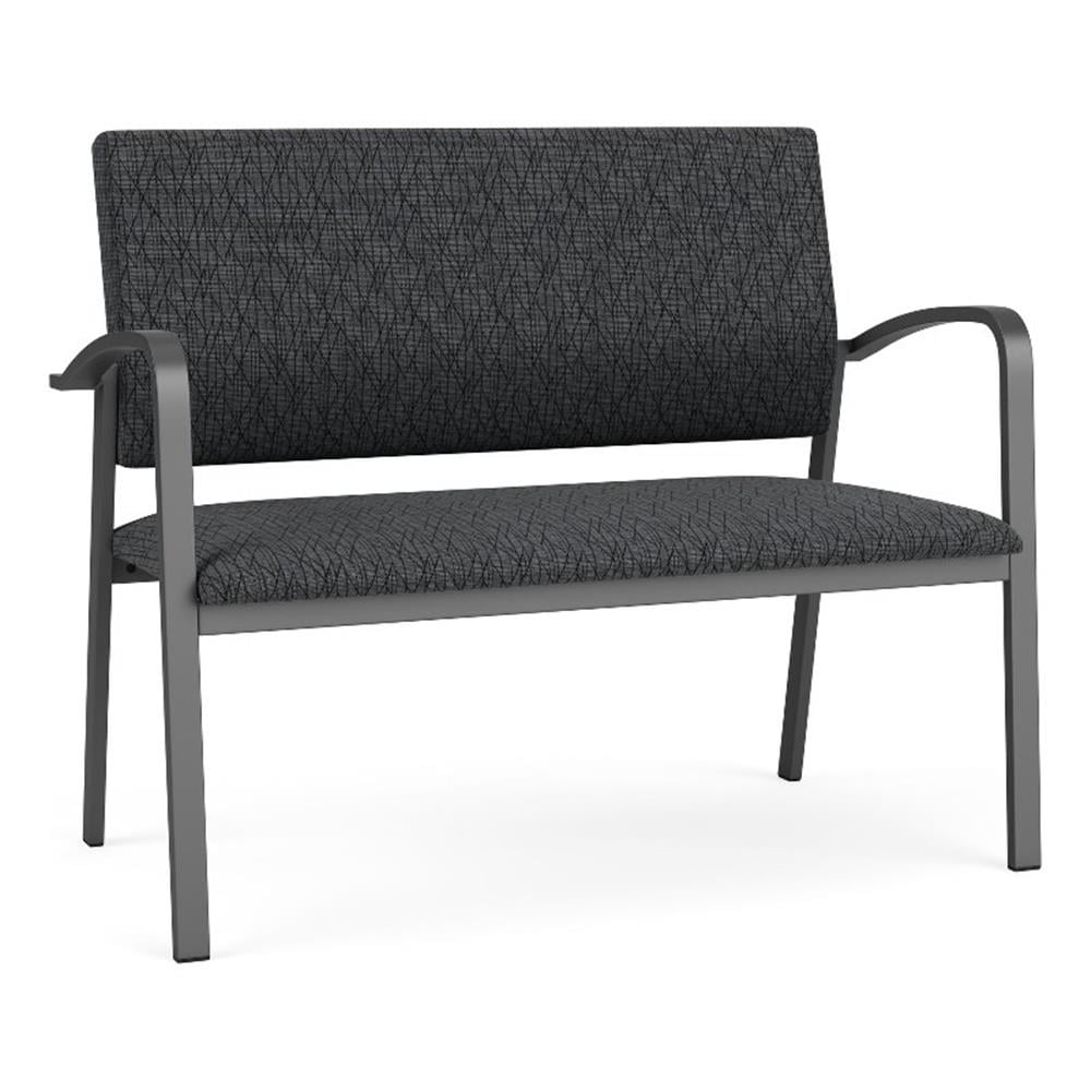 Newport Reception Waiting 2-Seat Tandem Seating / Charcoal Steel / Dark ...