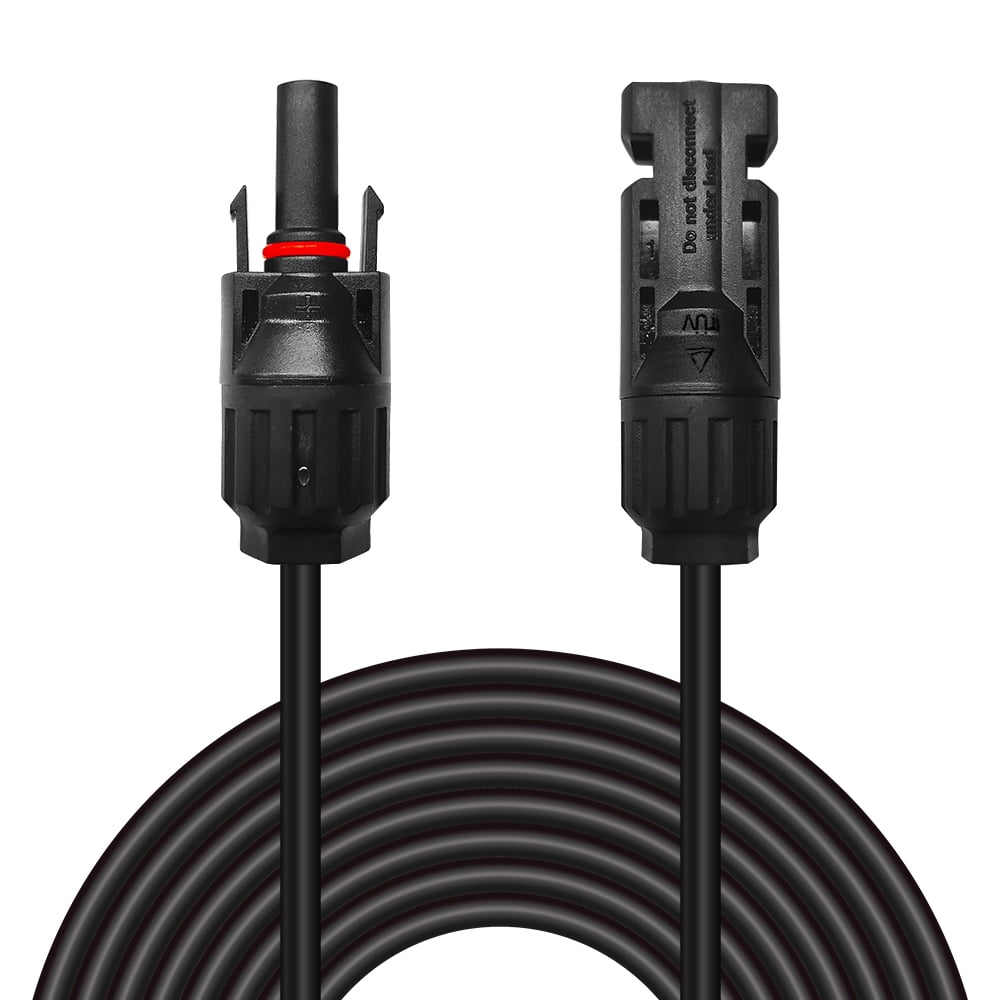 Newpowa 6FT 15FT 30FT 50FT 100FT(Feet) 10AWG(6mm² ) One Black Solar ...