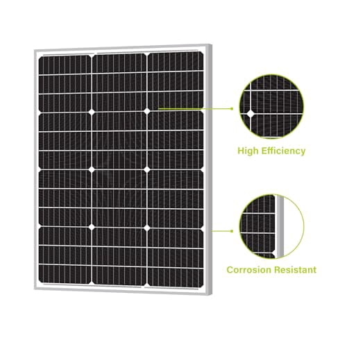 Newpowa 70W(Watt) Solar Panel Monocrystalline12V High Efficiency PV ...