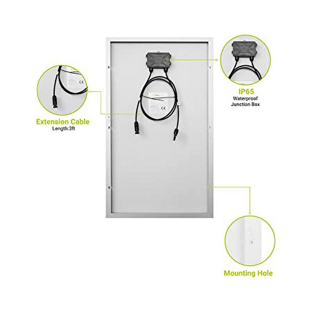 Newpowa 75W(Watt) Solar Panel Monocrystalline12V High Efficiency PV ...