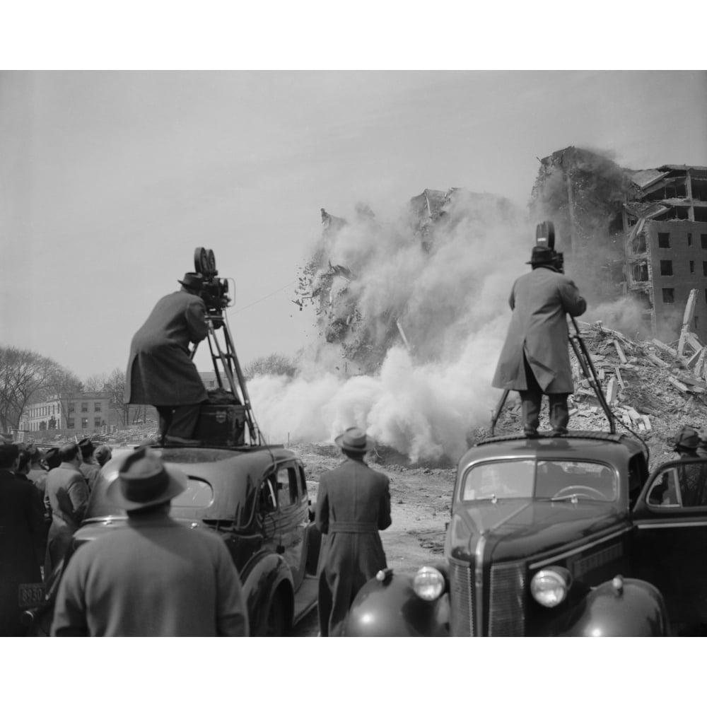 News Photographers Filming A Building Demolition In Washington History ...