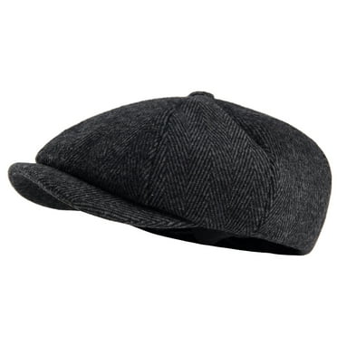 Noyal Peaky Blinders Hat Newsboy Flat Cap Herringbone Tweed Wool Baker ...