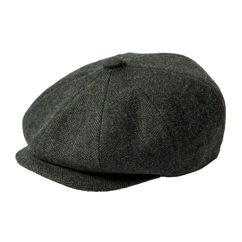 Newsboy Caps Men Flat Wool Blend Driving Hat Beret Male Herringbone ...