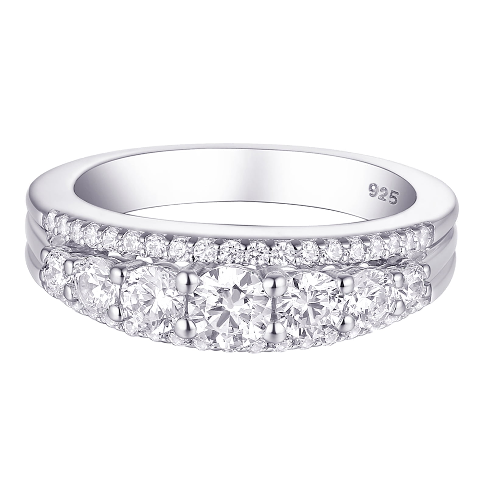 Newshe Engagement & Wedding Band Eternity Ring for Women, 925 Sterling ...