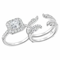 Newshe Jewellery Wedding Rings for Women AAAAA Cz Engagement Bridal Band Set 925 Sterling Silver ...